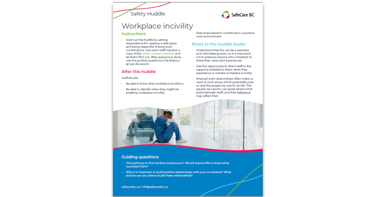 Workplace incivility - SafeCare BC