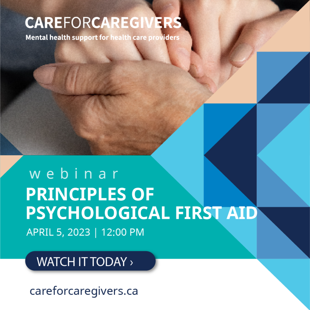 Principles of Psychological First Aid - SafeCare BC