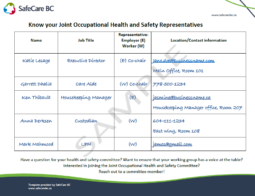 Who's on your JOHSC? - SafeCare BC