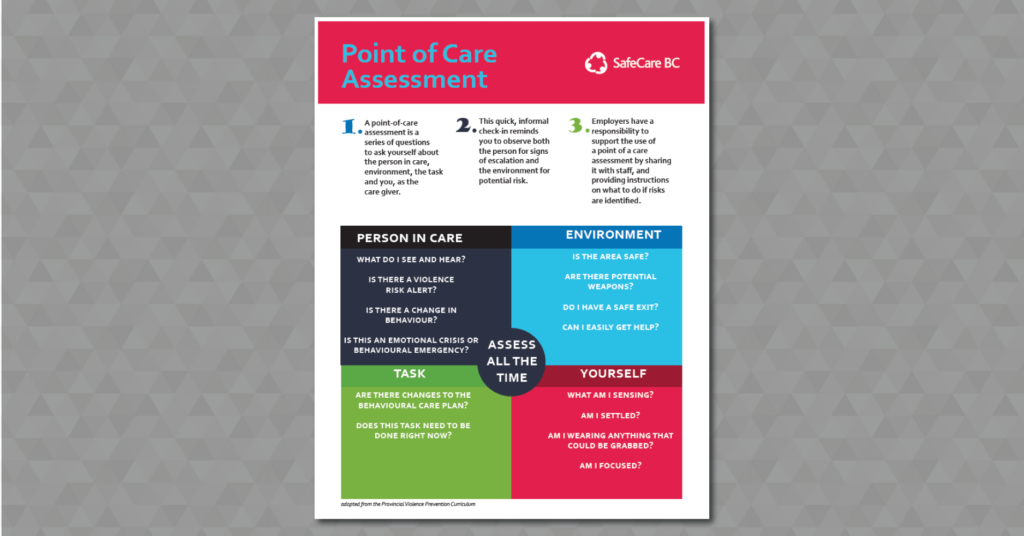 Point of care risk assessment | Violence prevention - SafeCare BC